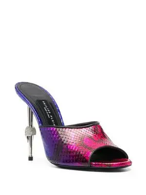 Philipp Plein Skull-heel Python Sandals