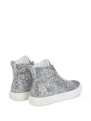 GIUSEPPE ZANOTTI Eco-blabber High-top Glitter Sneakers - Silver
