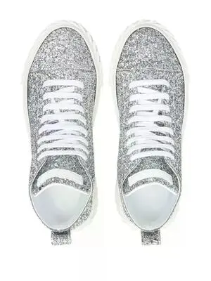 GIUSEPPE ZANOTTI Eco-blabber High-top Glitter Sneakers - Silver