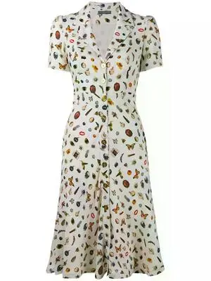 Alexander McQueen Obsession Print Shirt Dress