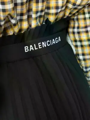 Balenciaga Asymmetrical Pleated Skirt