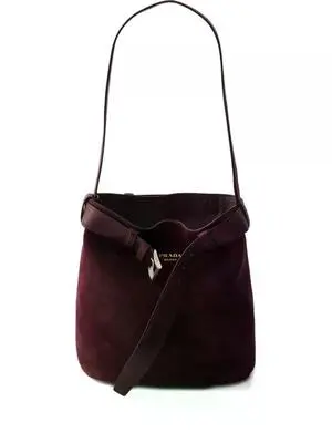 Prada Buckle-belted Suede Bag