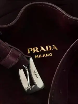 Prada Buckle-belted Suede Bag