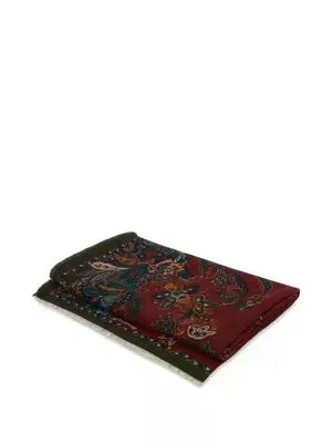 Etro Pegaso Floral-motif Blanket - Red