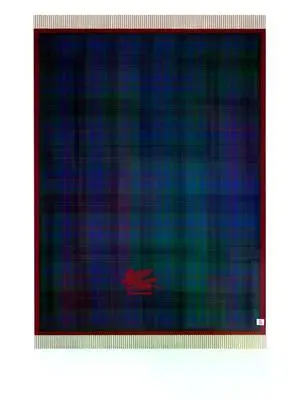 Etro Jacquard Tartan Blanket - Black