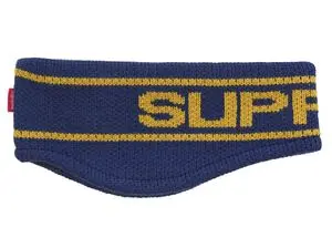 Supreme Contrast Logo Headband - Navy Blue