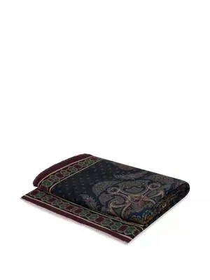 Etro Placed-print Wool Blanket - Blue