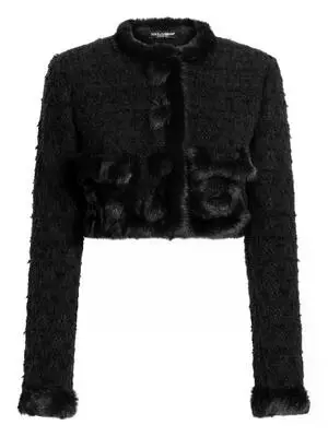 Dolce & Gabbana Faux-fur Trimmed Tweed Jacket