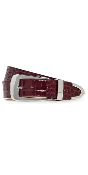 B-low The Belt Arden Croco Belt - Merlot/silver