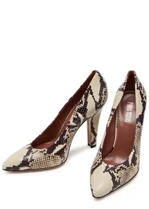 Paris Texas Elsa 100 Python-effect Leather Pumps