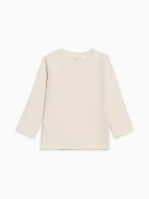 KENDI Rory Long Sleeve Ribbed Top - Ivory