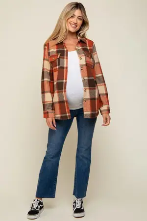 PINKBLUSH Plaid Shirt Jacket