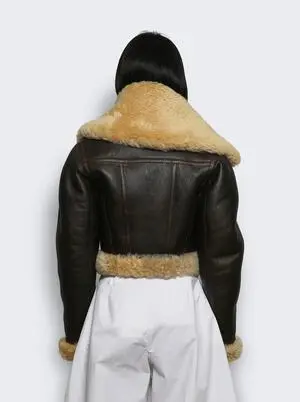 Jacquemus Asymmetric Leather Aviator Jacket