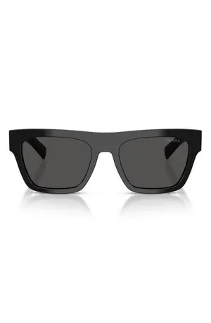 Prada 55mm Rectangular Sunglasses - Black/dark Grey