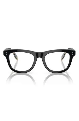 Burberry 47mm Rectangular Optical Glasses - Black/demo Lens