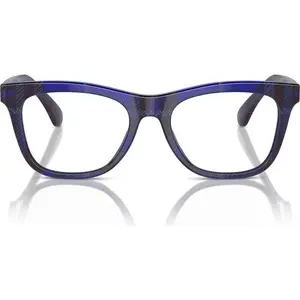 Burberry 47mm Square Optical Glasses - Check Blue/demo Lens