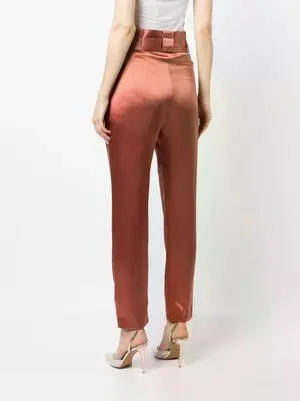 Michelle Mason High-waisted Pleated Trousers - Brown