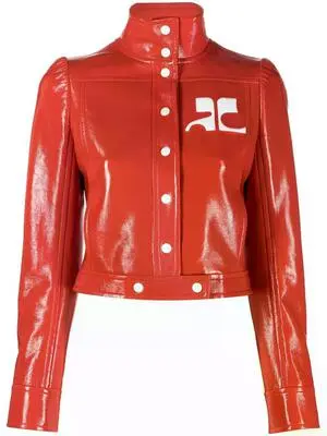 COURREGES Vinyl Reedition Cropped Jacket - Red