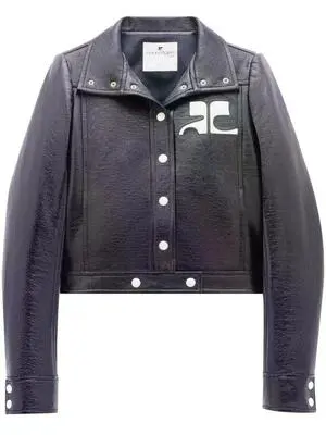 COURREGES Vinyl Logo-patch Jacket - Blue