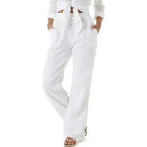 Melissa Odabash Krissy Core Cotton Gauze Cover-up Pants - White