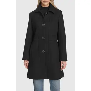 Andrew Marc Emmeline Wool-blend Basket Weave Coat - Black