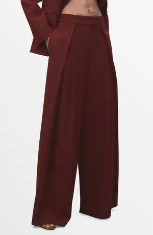 Mango Inverted Pleat Wide-leg Trousers