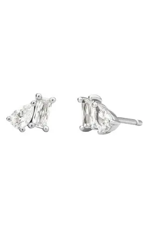 MADE BY MARY Toi Et Moi Stud Earrings Silver