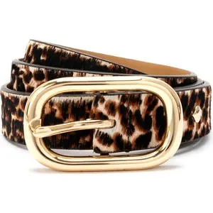 Kate Spade New York Molten Buckle Calf Hair Belt - Downtown Leopard