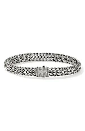 John Hardy Sterling Pavé Diamond Icon Bracelet - Silver