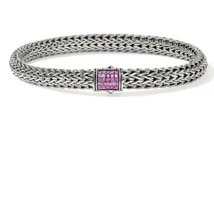 John Hardy Sterling Silver Icon Bracelet With Pavé Sapphires - Pink Sapphire