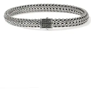 John Hardy Sterling Silver Icon Bracelet With Pavé Sapphires - Silver Black Stone