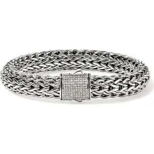 John Hardy Sterling Pavé Diamond Chain Bracelet - Silver