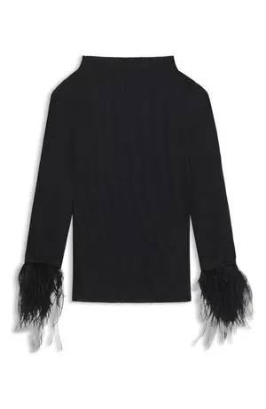 BOSS Efedera Texture Feather Cuff Top