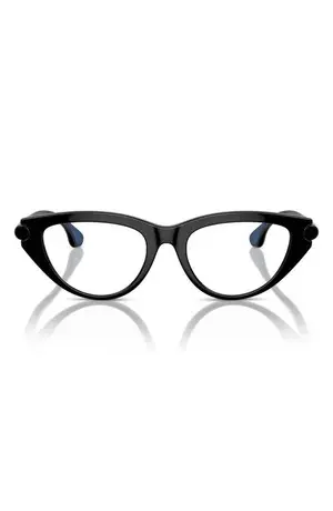 Burberry 45mm Cat Eye Optical Glasses - Black/demo Lens
