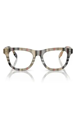 Burberry 47mm Square Optical Glasses Vintage Check/demo Lens