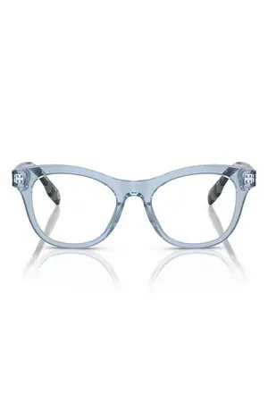 Burberry 46mm Cat Eye Optical Glasses - Blue/demo Lens