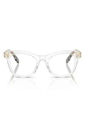 Burberry 46mm Cat Eye Optical Glasses - Transparent/demo Lens