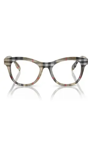 Burberry 46mm Cat Eye Optical Glasses - Vintage Check/demo Lens