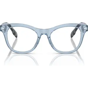Burberry 46mm Cat Eye Optical Glasses - Blue/demo Lens