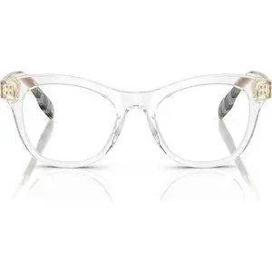 Burberry 46mm Cat Eye Optical Glasses - Transparent/demo Lens