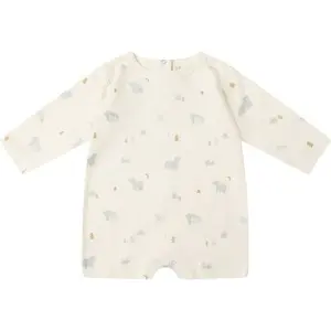 QUINCY MAE Polar Bear Print Organic Cotton Romper - Ivory