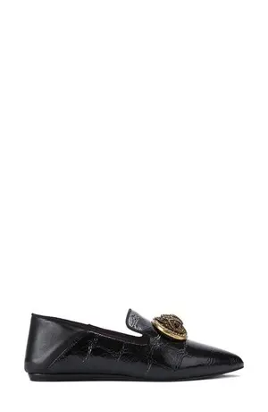 Kurt Geiger Croc-embossed Chelsea Flat Loafer - Black