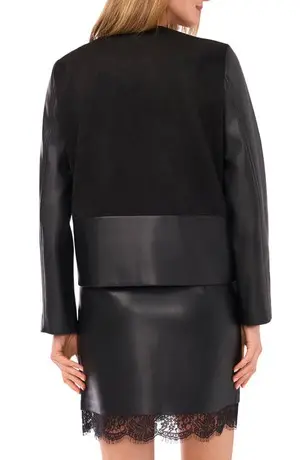 Vince Camuto Faux Suede And Faux Leather Jacket