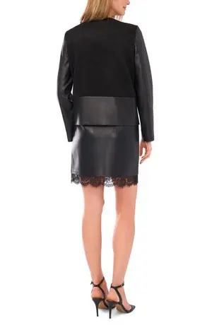 Vince Camuto Faux Suede And Faux Leather Jacket