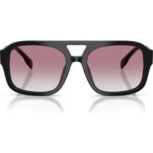Tory Burch 53mm Gradient Pilot Sunglasses - Black/grey Violet