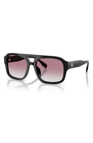 Tory Burch 53mm Gradient Pilot Sunglasses