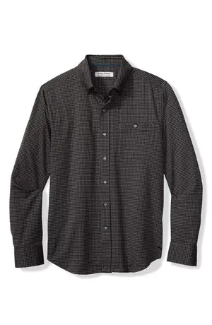 Tommy Bahama San Sebastian Microcheck Islandzone® Button-up Shirt - Black