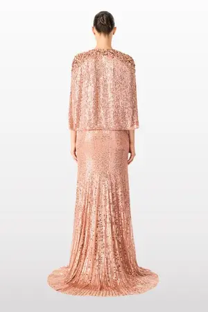 Jenny Packham Mina Sequin Capelet - Sable