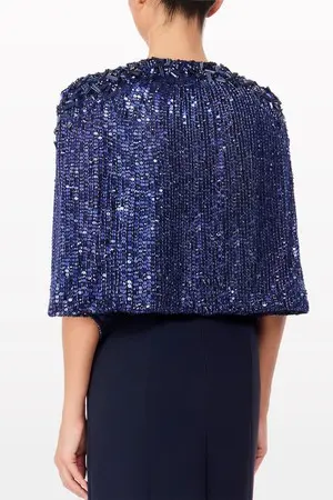 Jenny Packham Mina Sequin Capelet - Sea Dragon