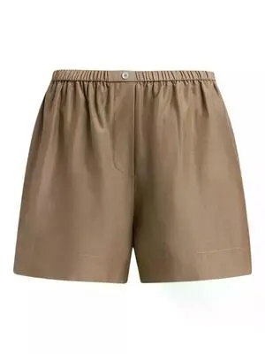 12 STOREEZ Elasticated-waist Cotton Shorts - Brown